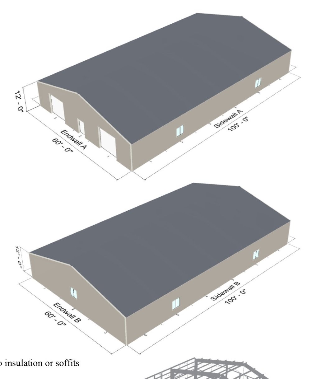 6,000 sqft Cold Formed Buildings — LowPriceMetalBuildings