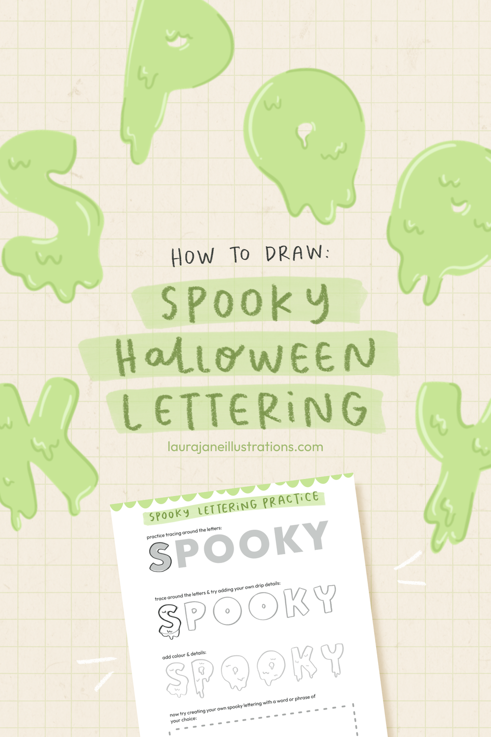 How to Create Spooky Drippy Halloween Lettering + Free Practice Guide ...