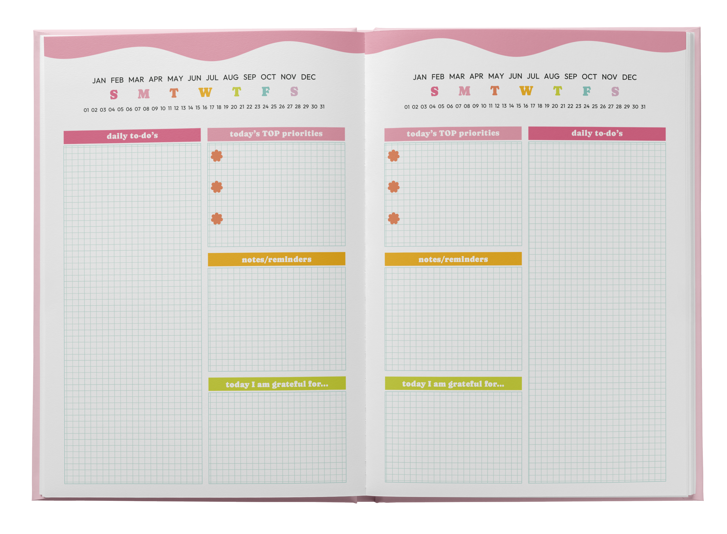 Bright & Colorful Undated Planner Collection | Inspire Your Daily ...