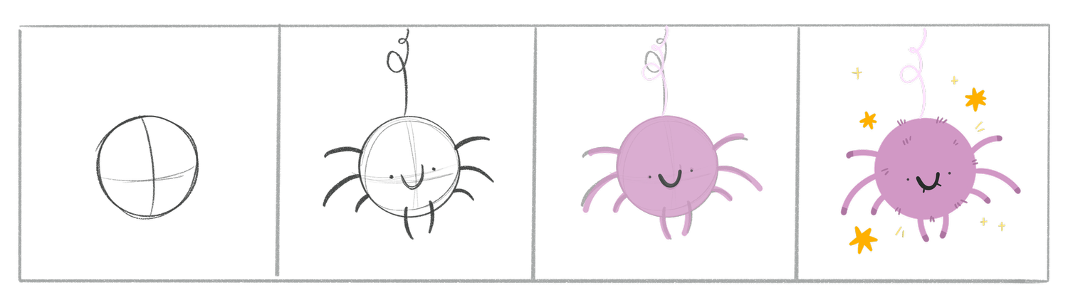 How to Draw Cute & Spooky Halloween Characters - Free Printable Drawing ...