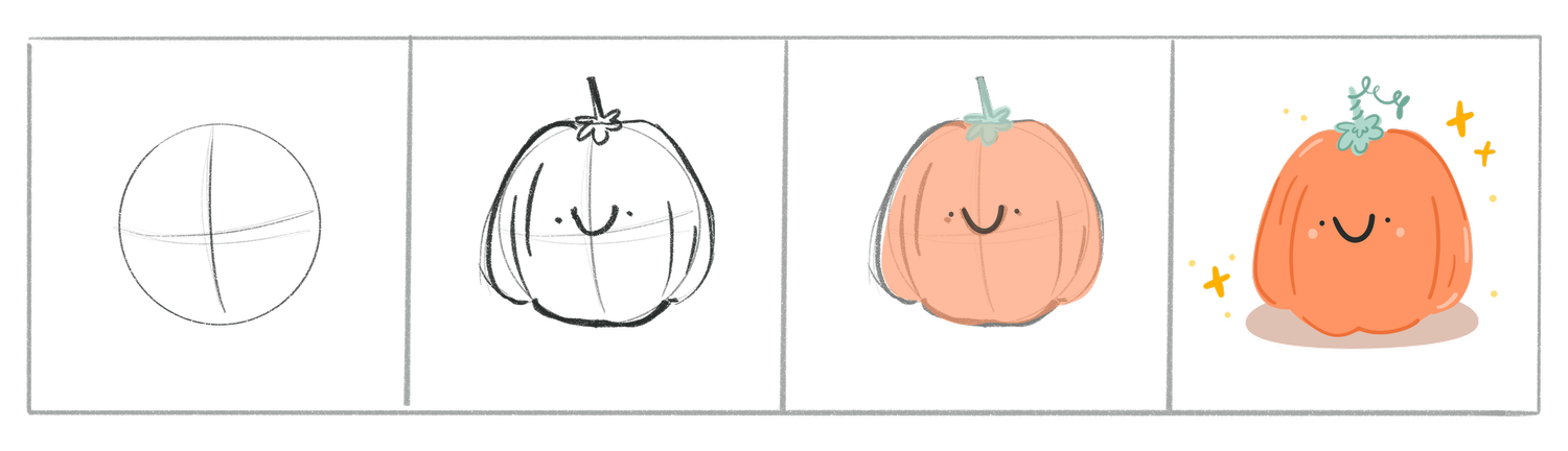 How to Draw Cute & Spooky Halloween Characters - Free Printable Drawing ...