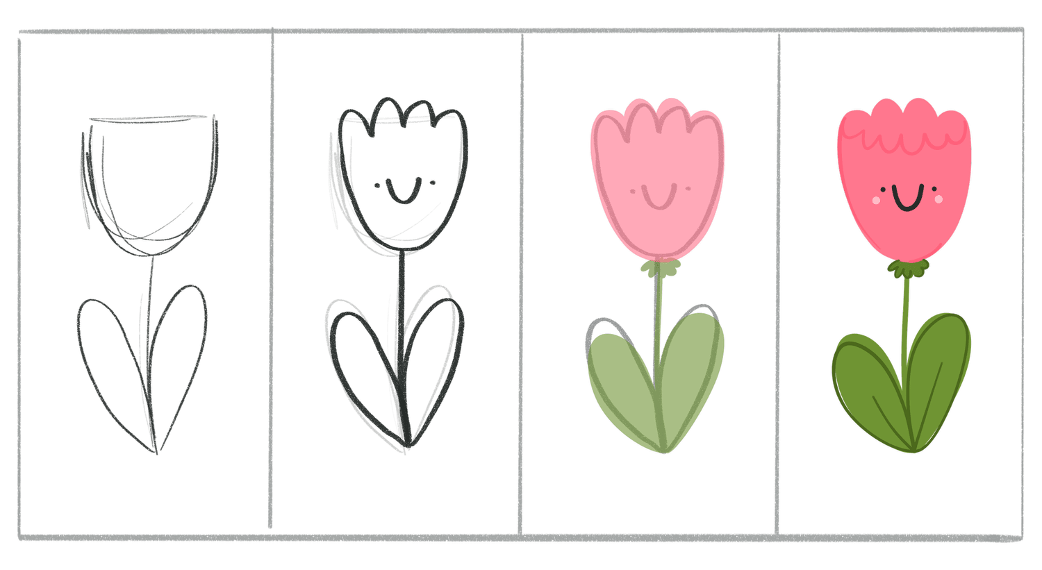 Learn How to Draw Adorable Spring Flowers: Step-by-Step Guide — Laura ...