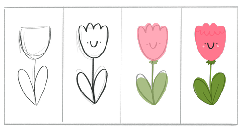 Learn How to Draw Adorable Spring Flowers: Step-by-Step Guide — Laura ...