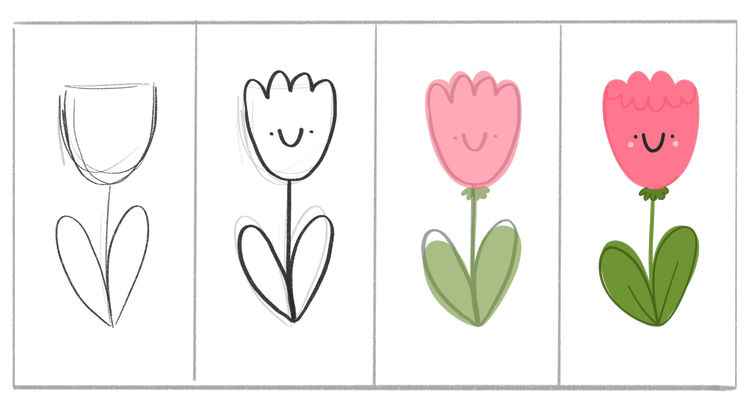 Learn How to Draw Adorable Spring Flowers: Step-by-Step Guide — Laura ...