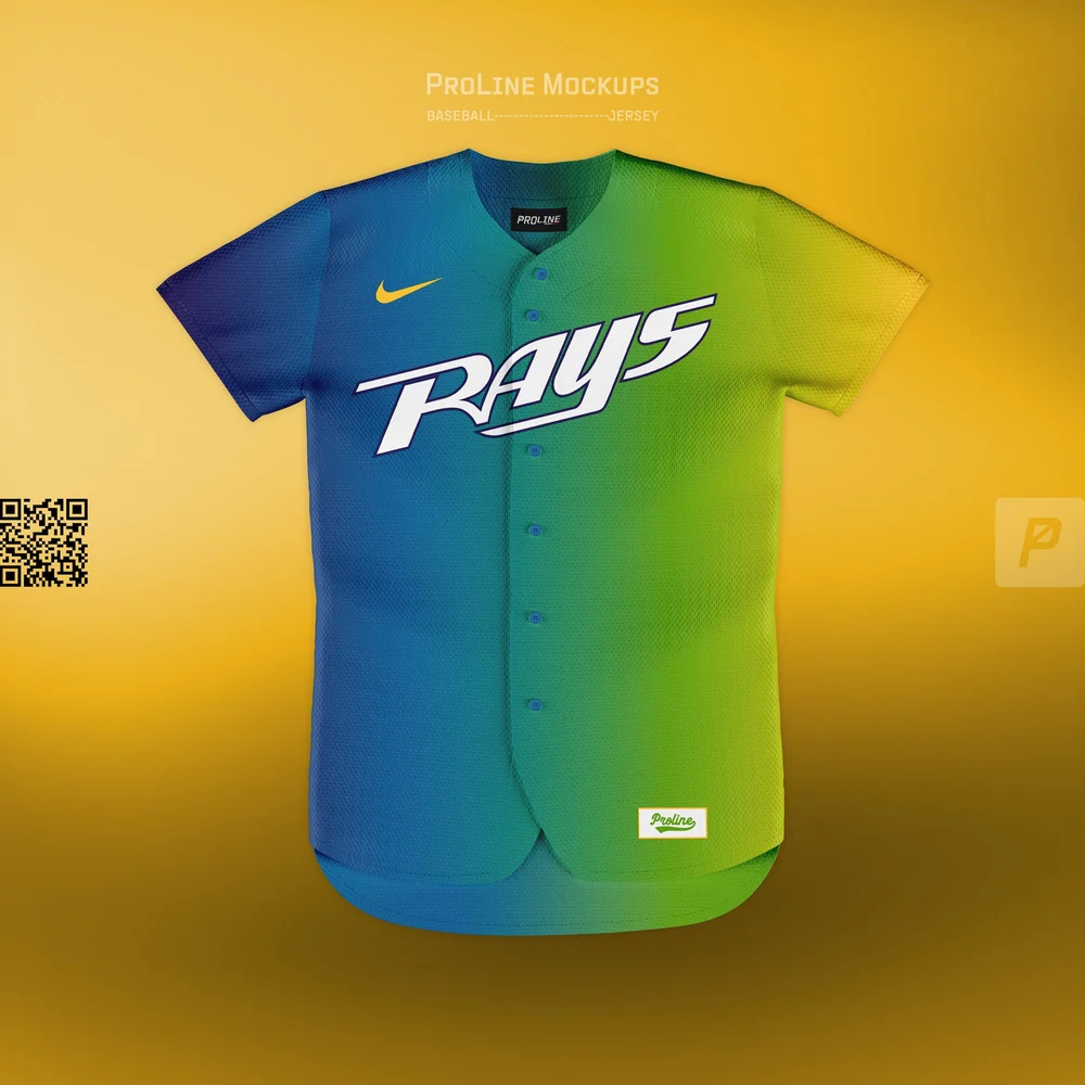 ProLine Baseball Jersey Mockup Template for Photoshop - Back Hanging ...