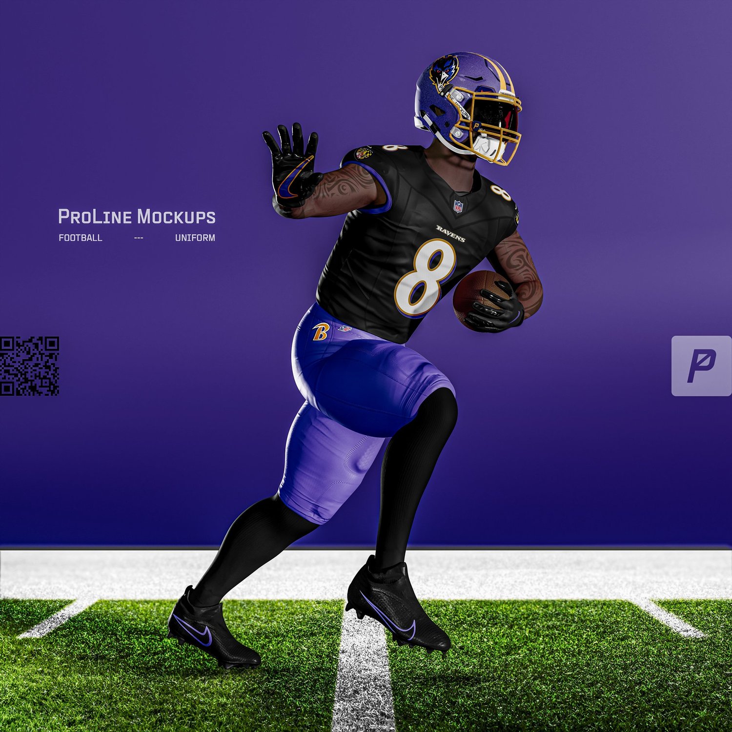 Mocked Up: Baltimore Ravens Purple Alternate Helmet — ProLine Mockups