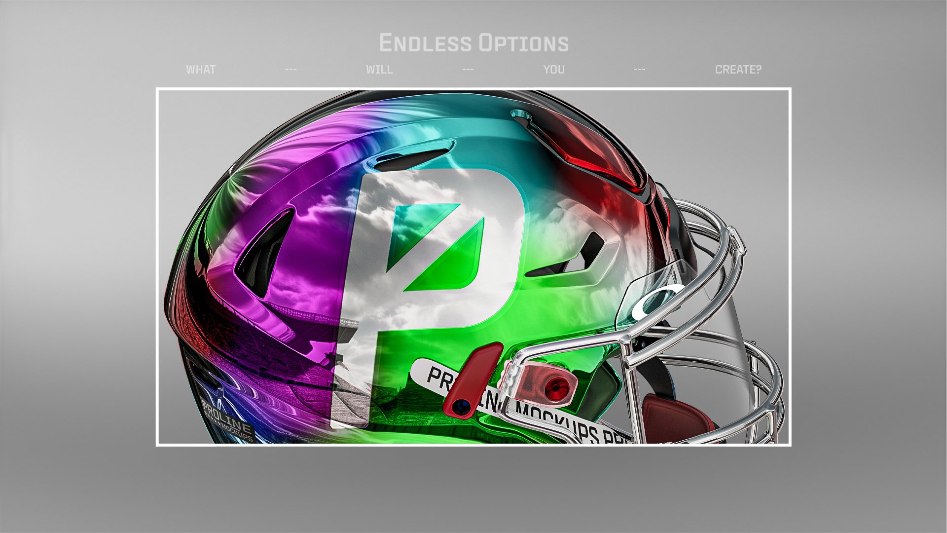 ProLine SpeedFlex Helmet Mockup Chrome Finish Add-On for Photoshop ...
