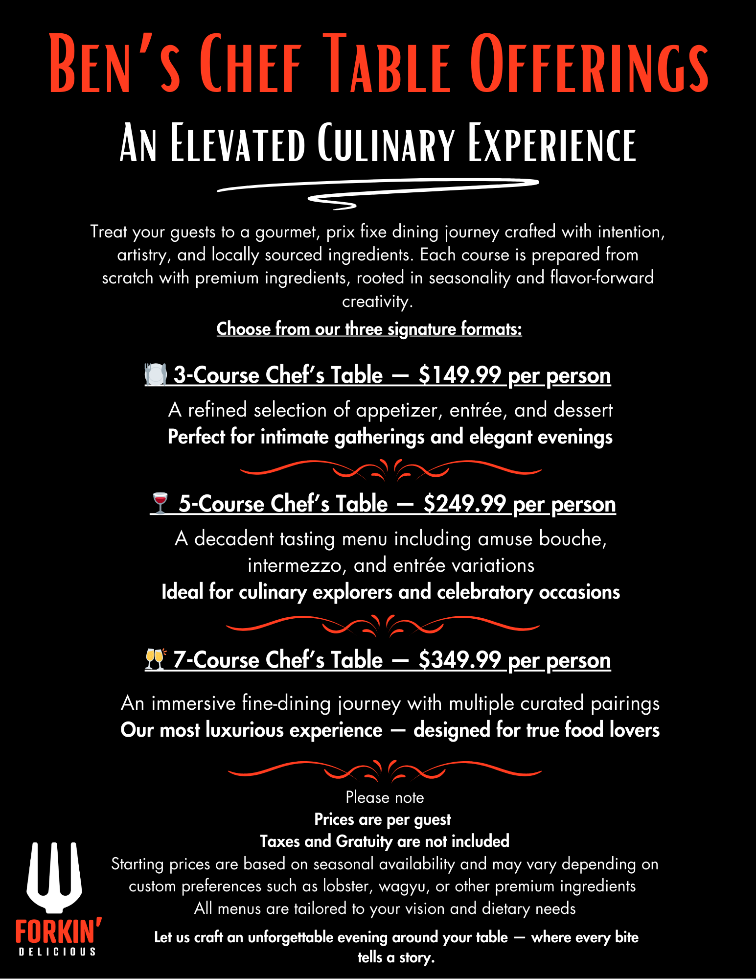 Chef Table Experience | Book Your Table Now — Forkin' Delicious