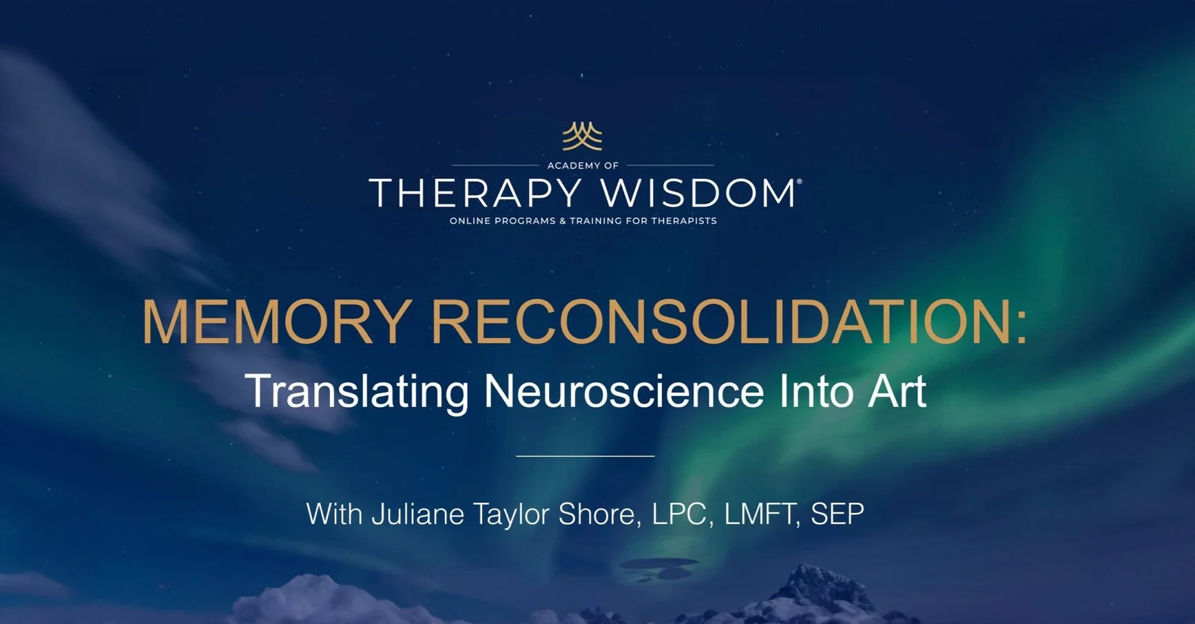 Trainings for Therapists — Juliane Taylor Shore