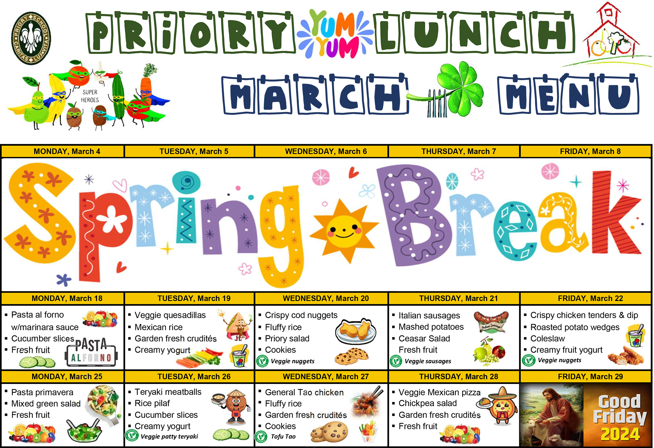 Lunch Menu — The Priory School