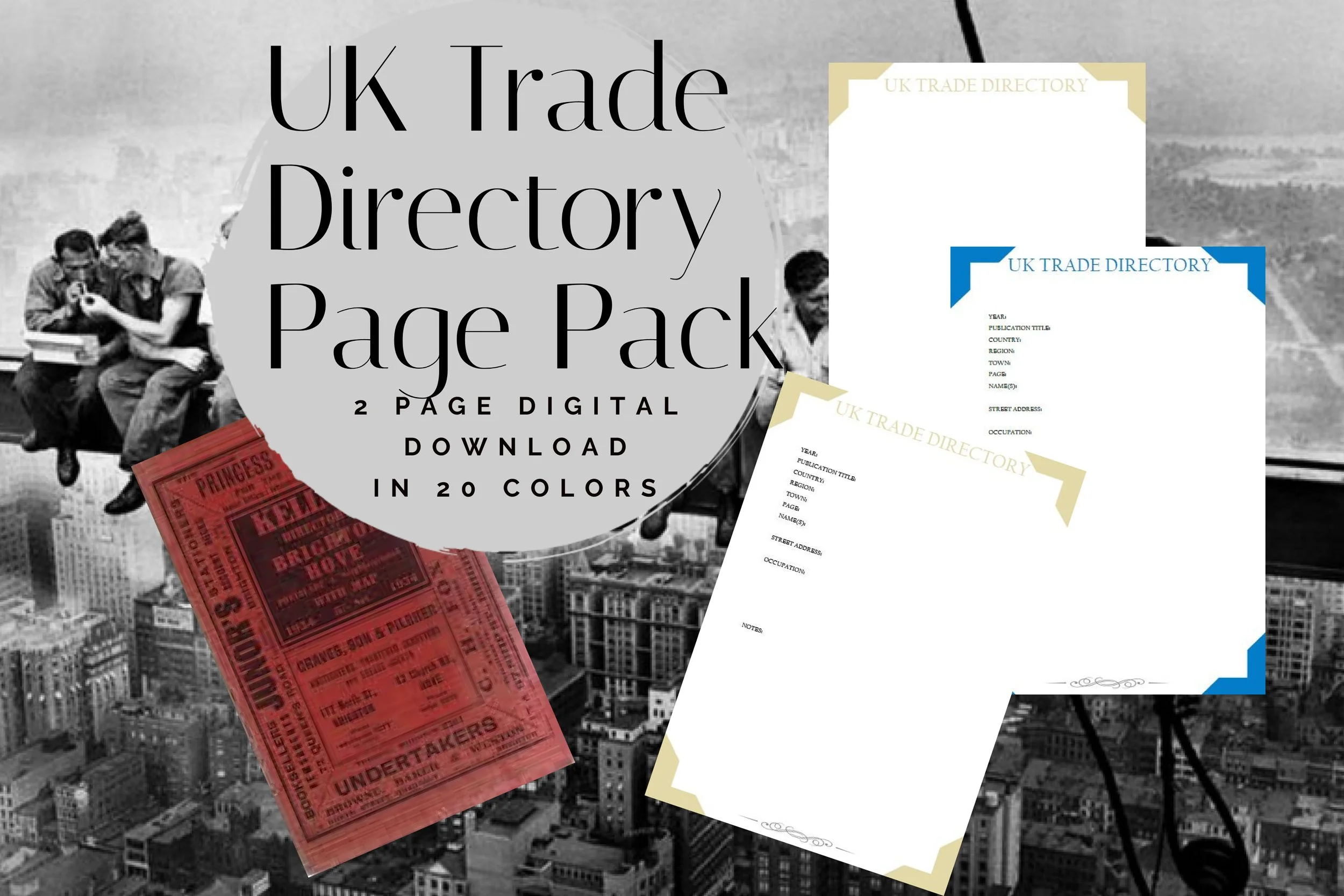 LOCKED TREE— UK Trade Directory Page Pack - Printable (Digital Download ...