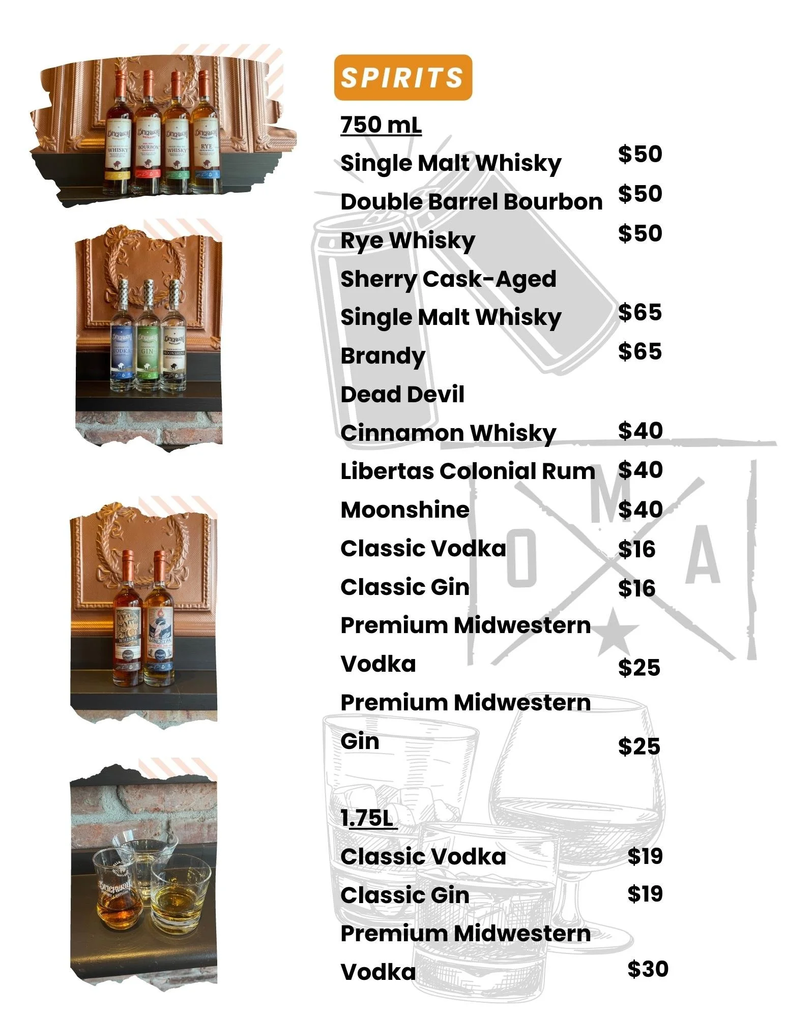 To Go Menu — Brickway Brewery & Distillery