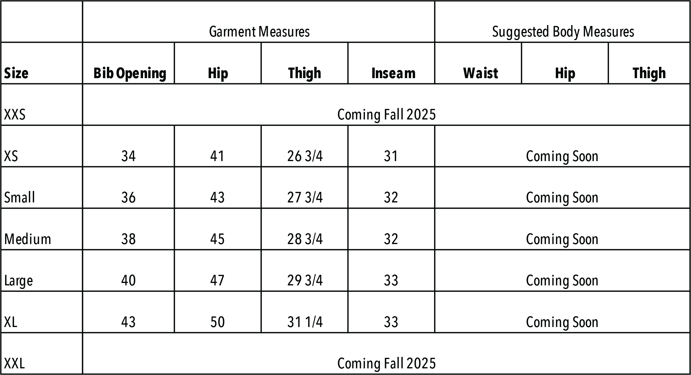 Women s Bibs Sizing Reference Awning women-s-bibs-sizing-reference-awning
