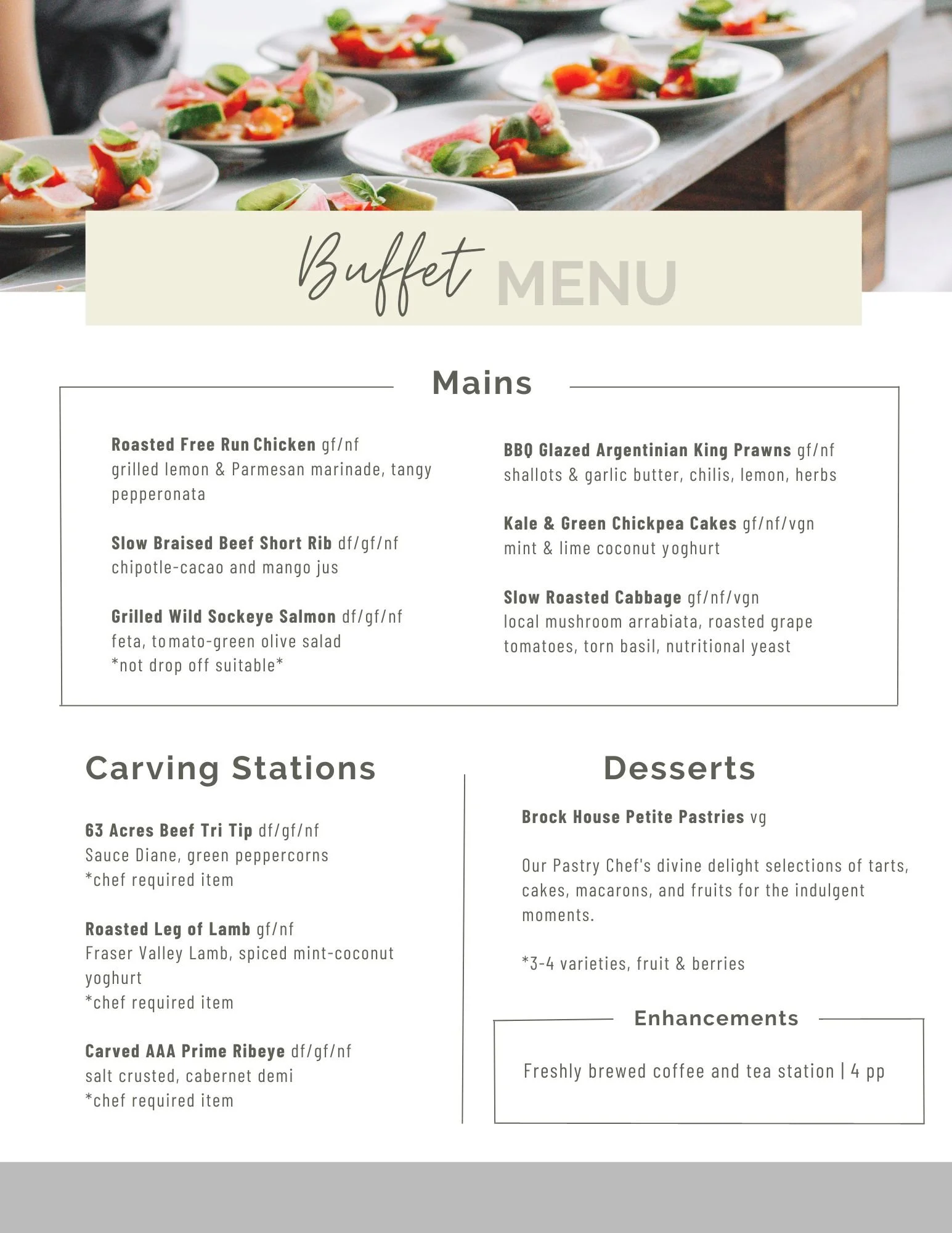 Buffet — Brock House Events