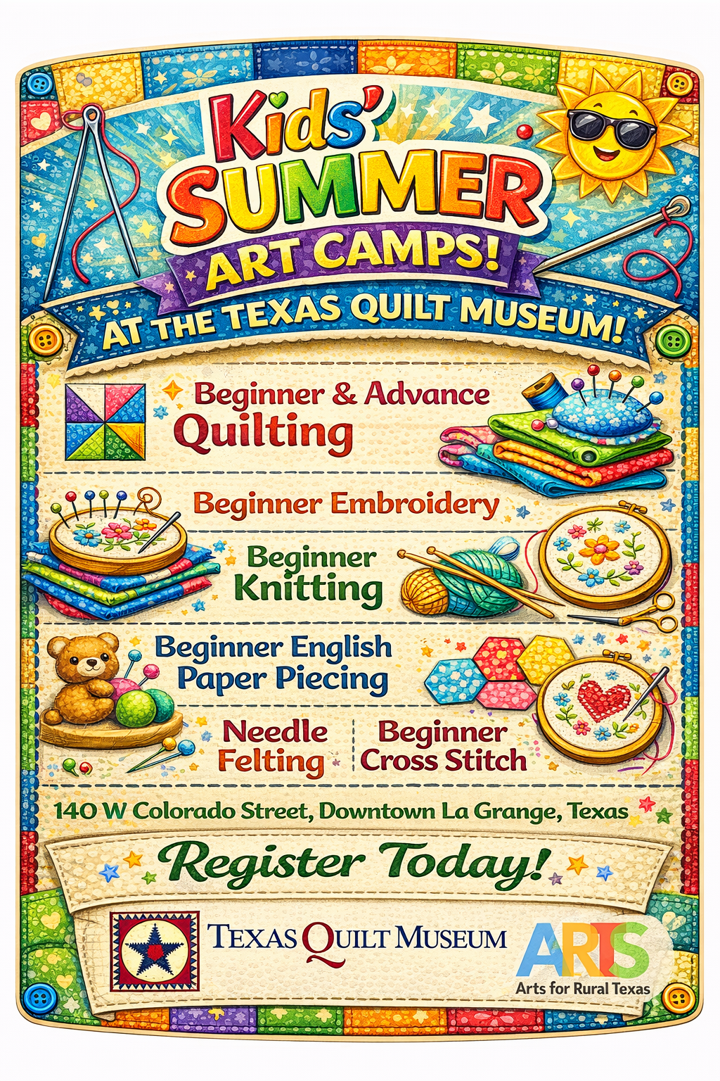 Kids’ Summer Art Camps with ARTS for Rural Texas! — Texas Quilt Museum