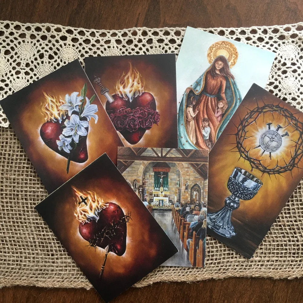Prayer Cards — Original Catholic Art | This Little Fiat | Catholic ...