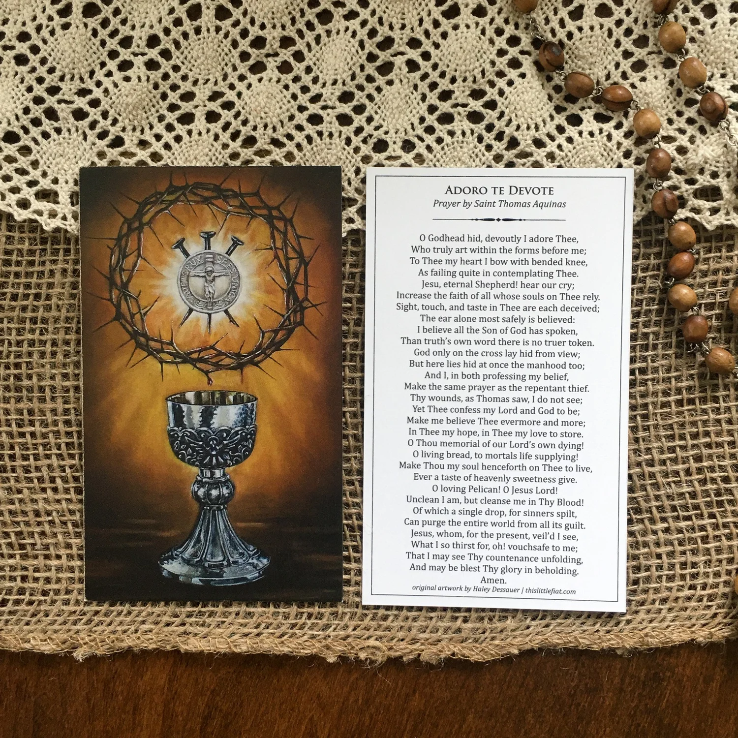 Prayer Cards Original Catholic Art This Little Fiat Catholic