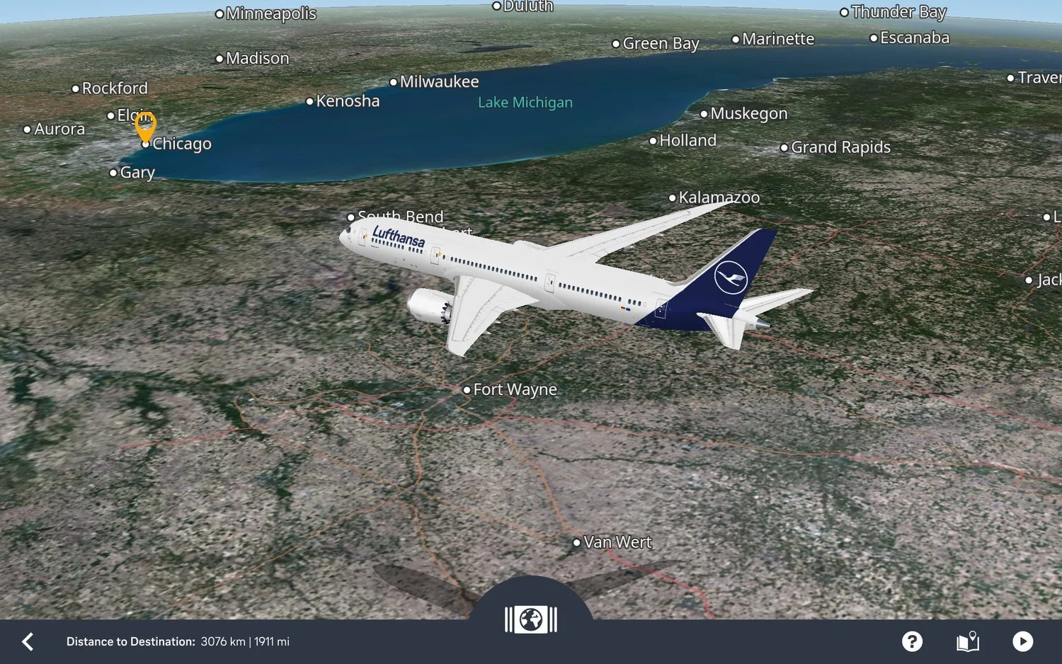 Lufthansa Taps FlightPath3D Moving Map For Long Haul Fleet — FlightPath3D