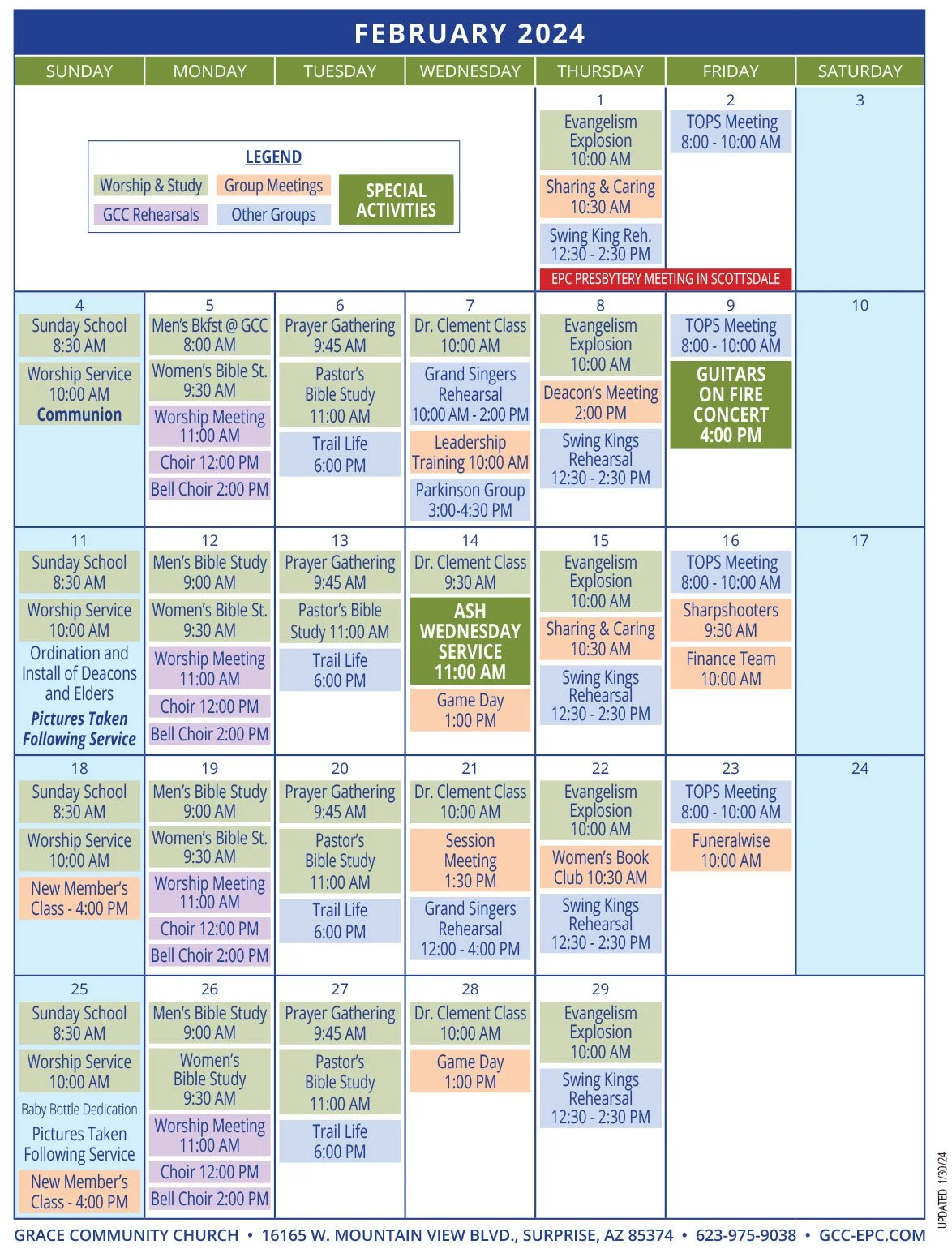 Calendar — Grace Community Church