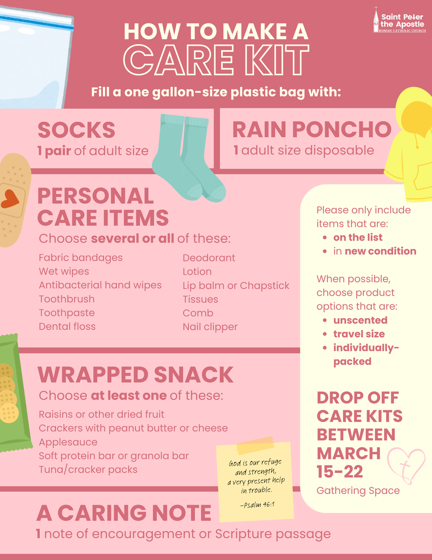 Care Kits for the Homeless — St. Peter the Apostle Roman Catholic Church