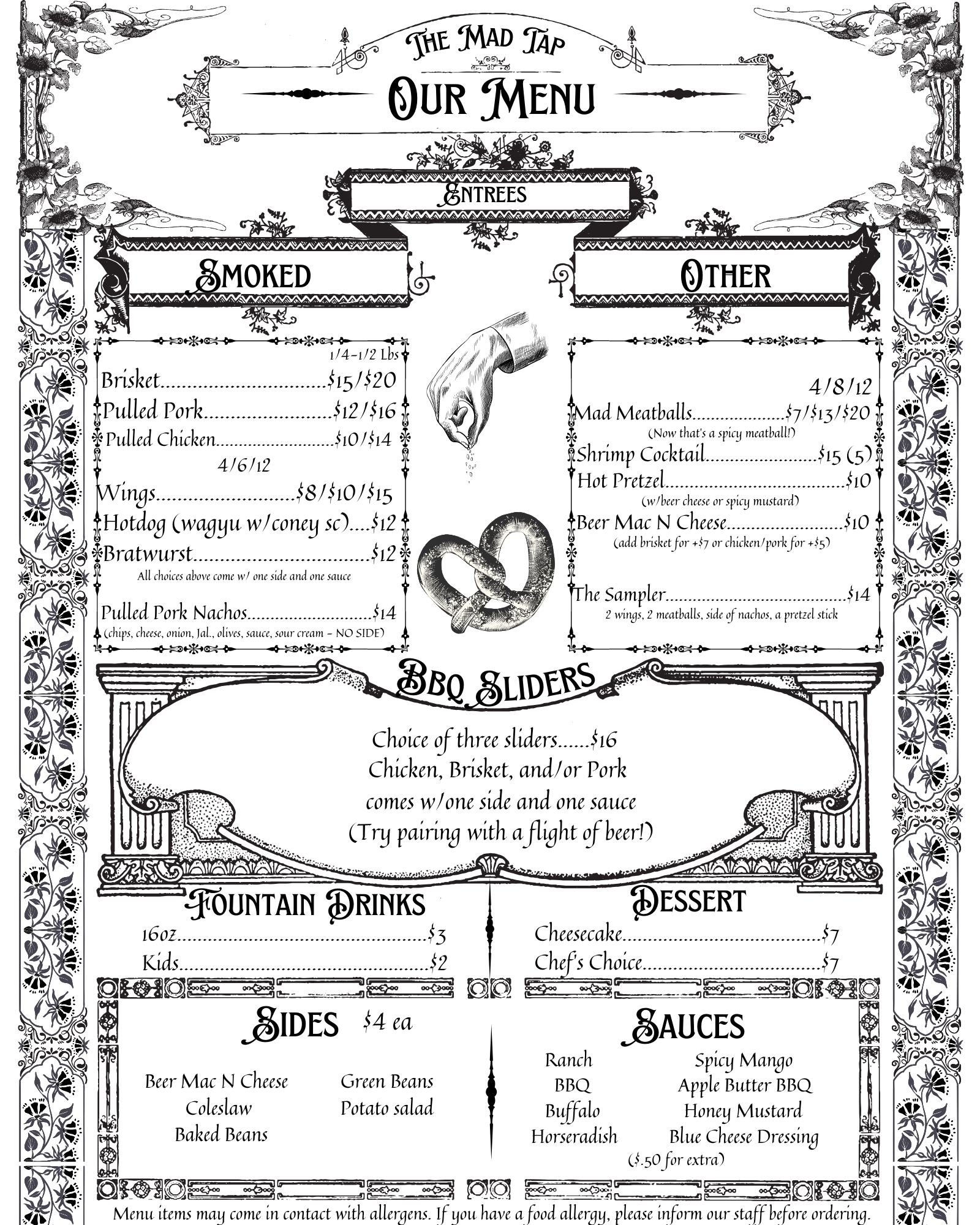 Menu — The Mad Tap