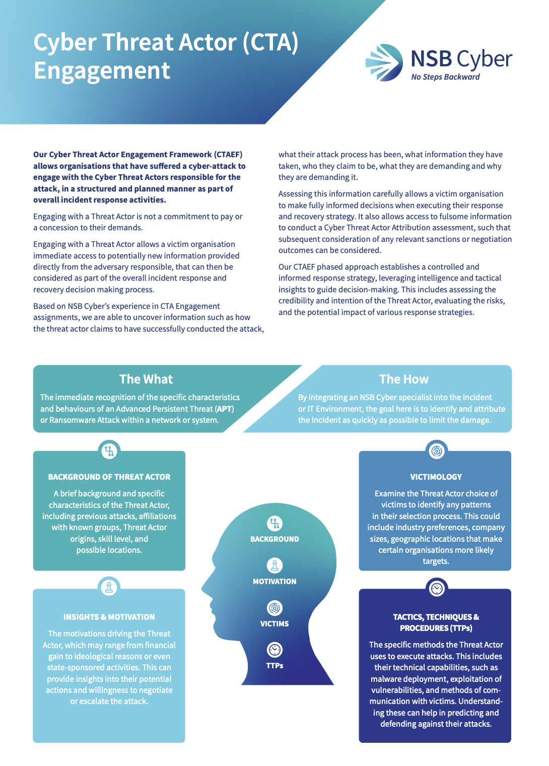 Cyber Threat Actor (CTA) Engagement Framework — NSB Cyber