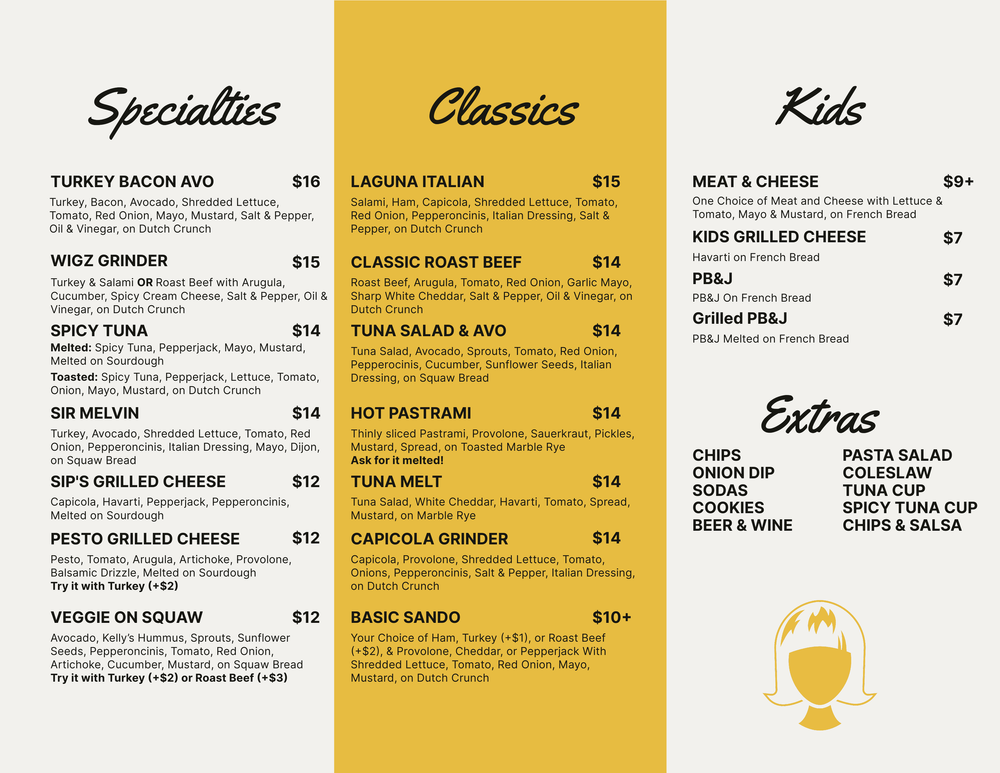 Menu — Wigz Laguna