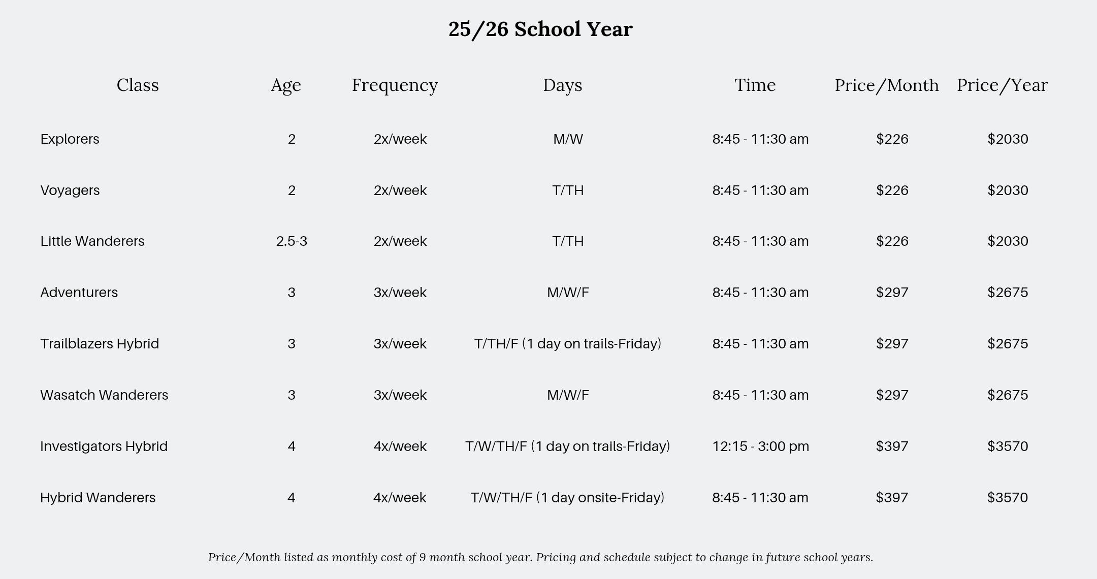 Classes & Registration — CCNS SLC