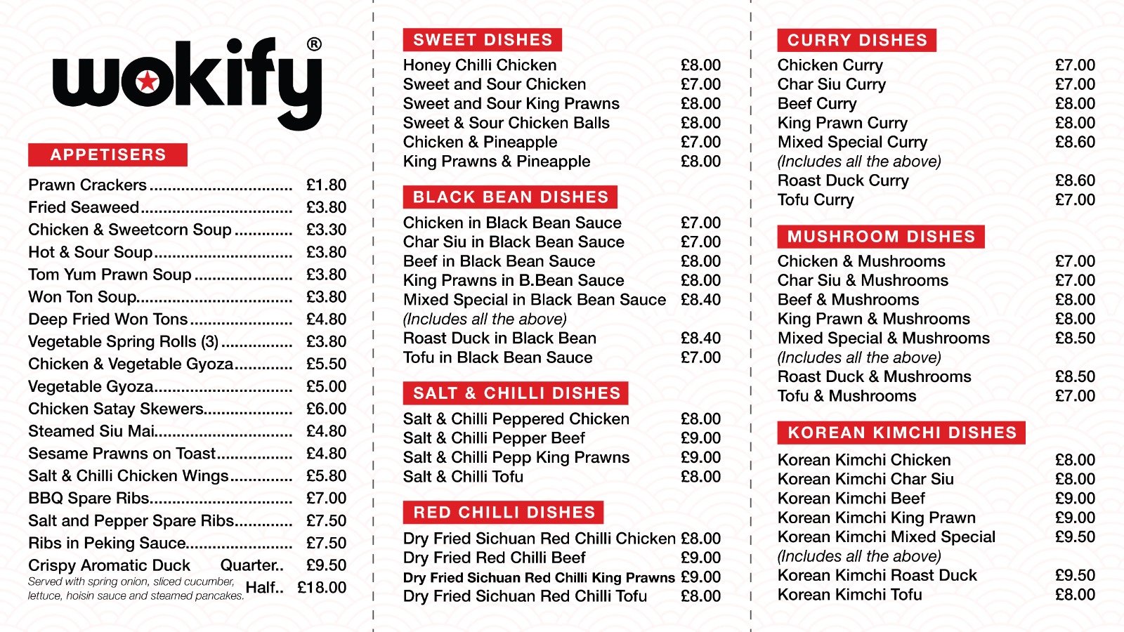 Menu — Wokify Gosforth