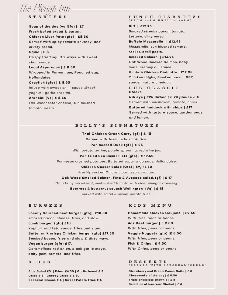 Menu — The Plough Inn