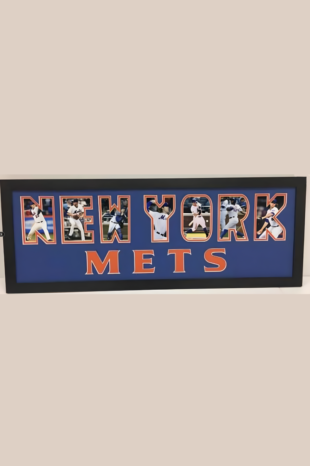 New York Mets Letter Collage Frame — Tivoli Custom Framing & Sports ...