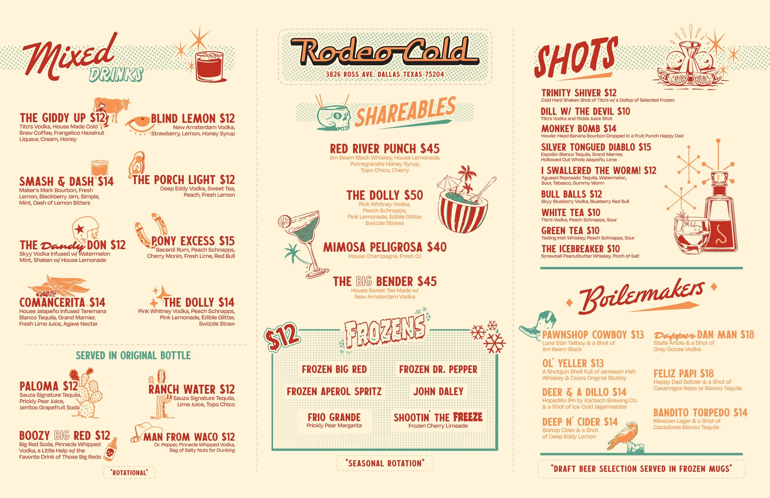 Menus — Rodeo Cold