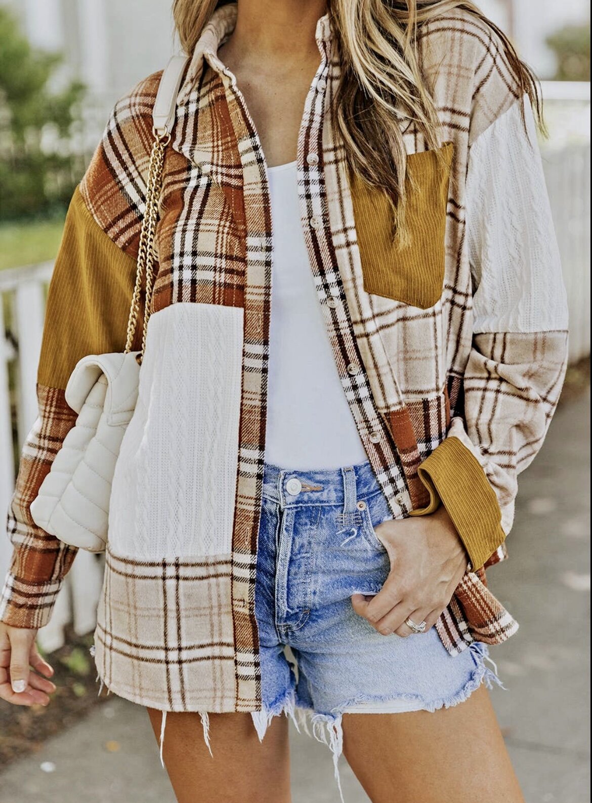 Brown Plaid Lightweight Shacket — Old Barn Outfitters
