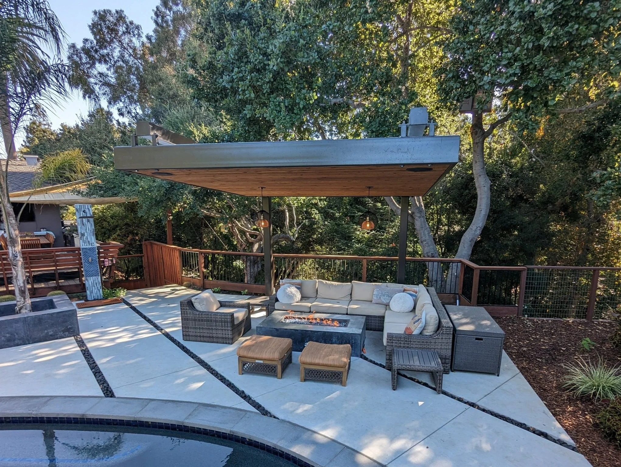 Straight Cantilever Pergolas — Steel Shade Pergolas