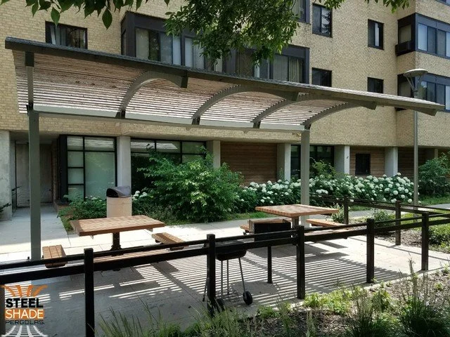Radius Cantilever Pergolas — Steel Shade Pergolas