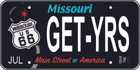 Missouri Custom Black License Plate — Missouri Route 66 Association