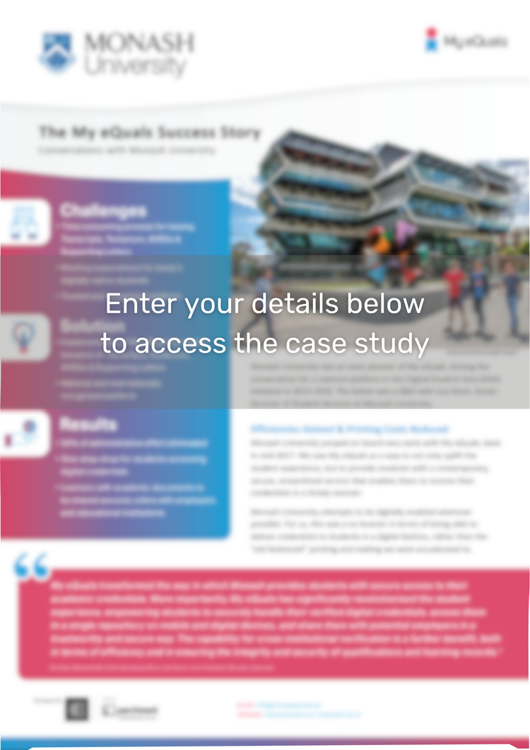 The My eQuals Success Story - Case study with Monash University — My eQuals Australia