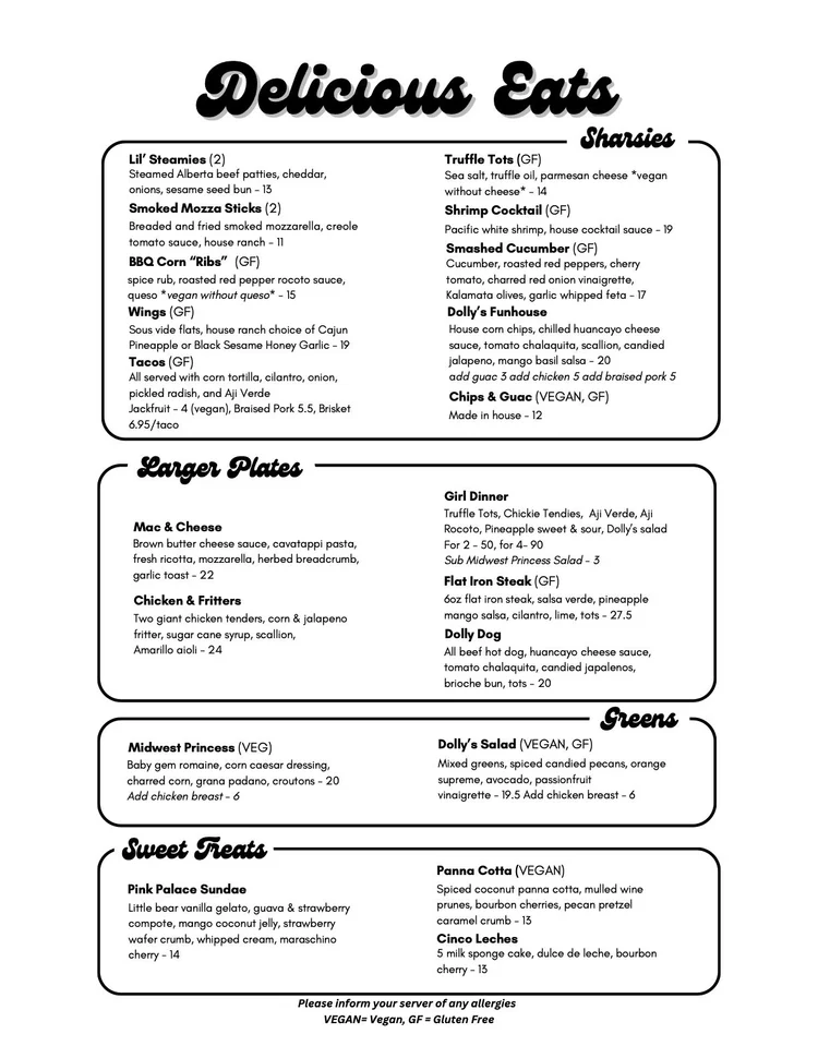 Menus — Dolly's Cocktails
