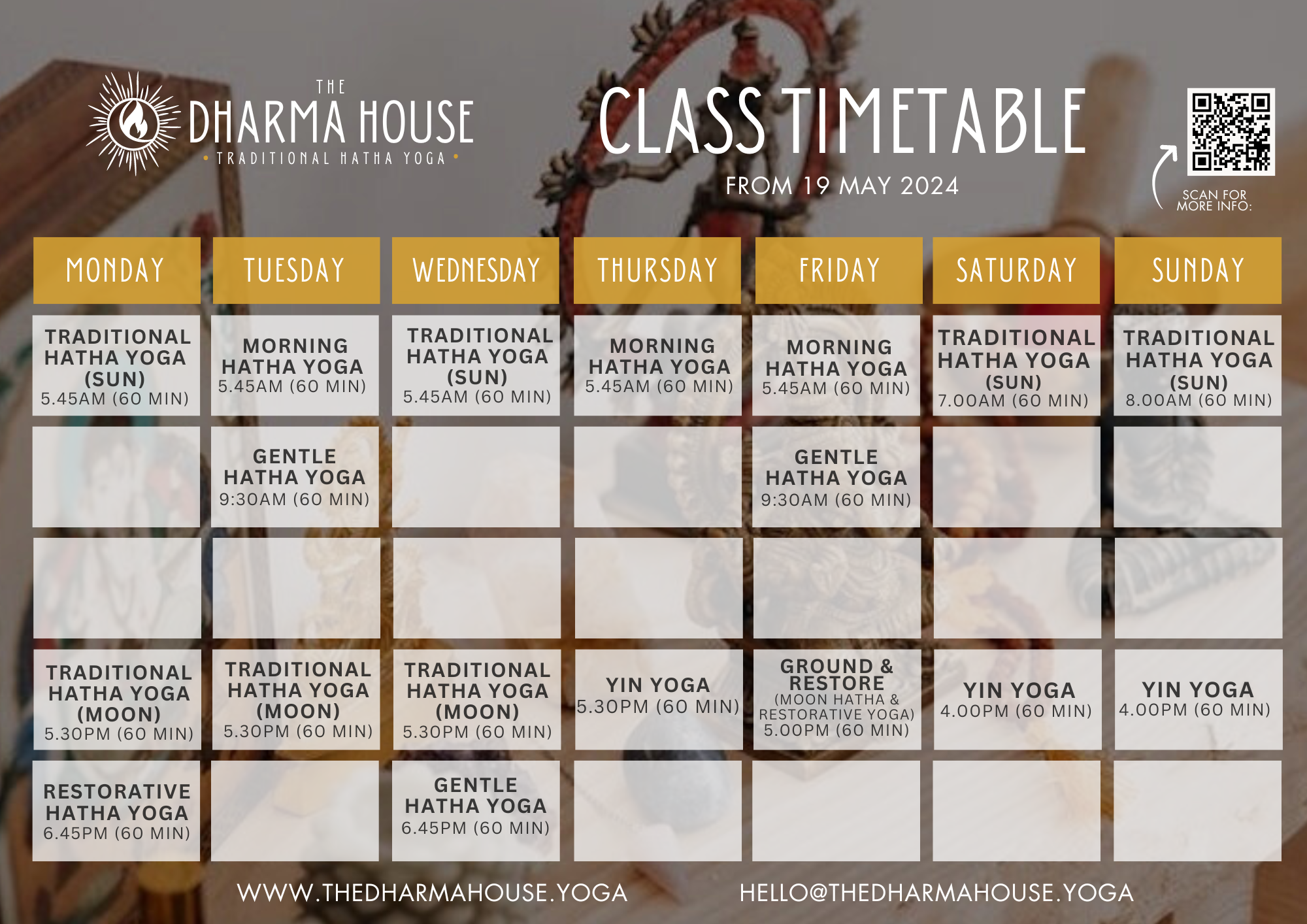 timetable — the dharma house | traditional hatha yoga