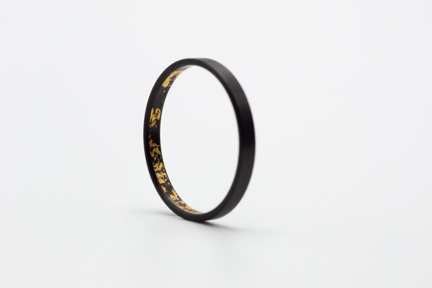 Thin Carbon ring with Rose Gold — Singularity