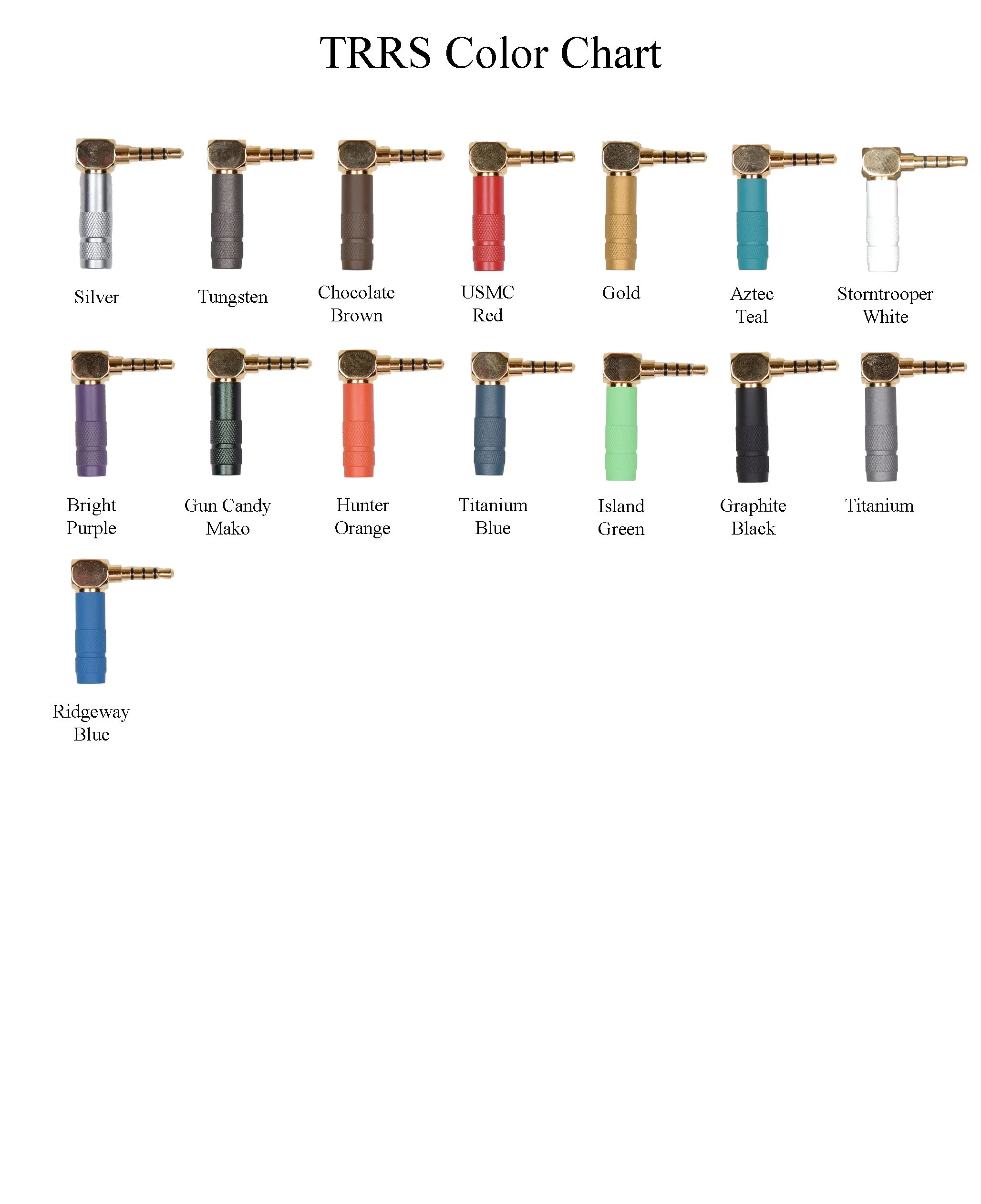 Color Charts — Custom Cable Co