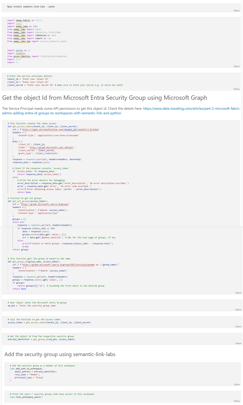 Part 2: Microsoft Fabric admin - Adding Entra ID groups to workspaces ...