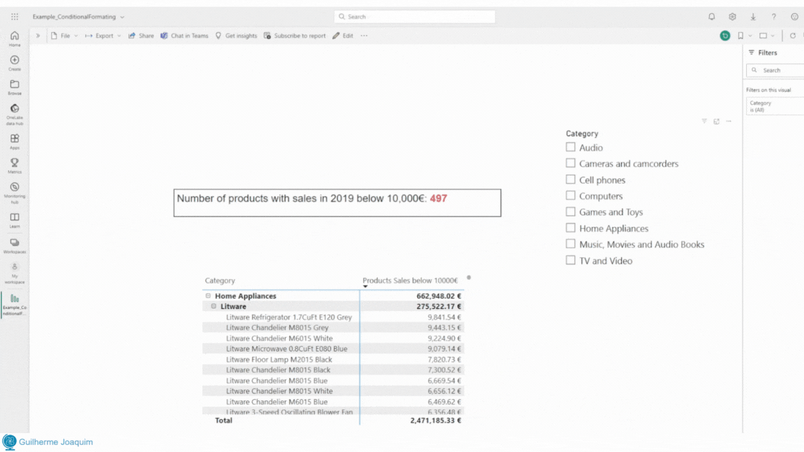 How to apply dynamic conditional formatting in a text box in Power BI ...