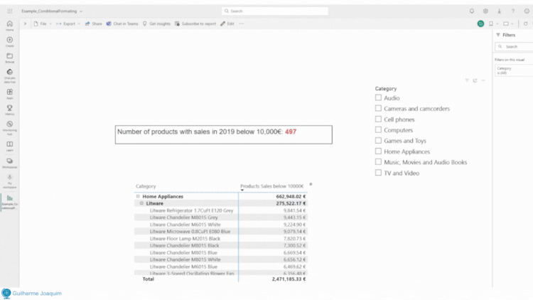 How to apply dynamic conditional formatting in a text box in Power BI ...