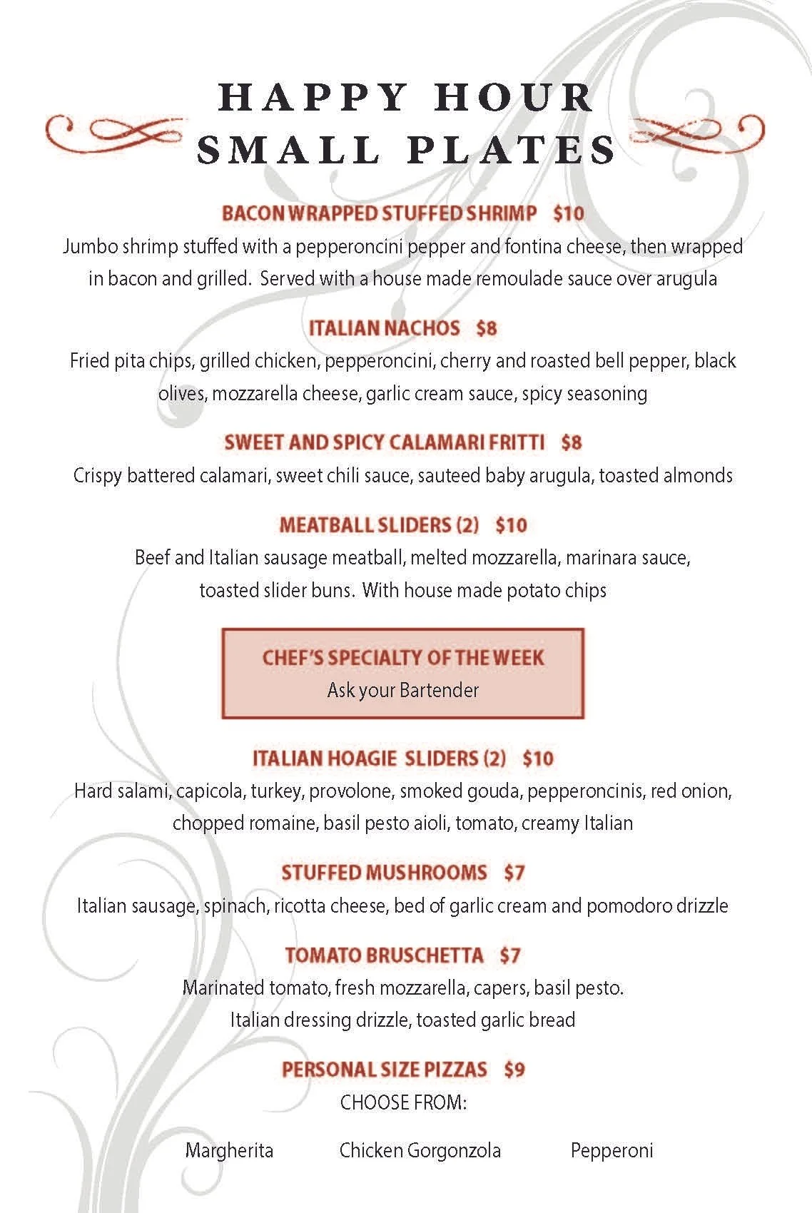 Happy Hour Menu — Italianni's Hurst