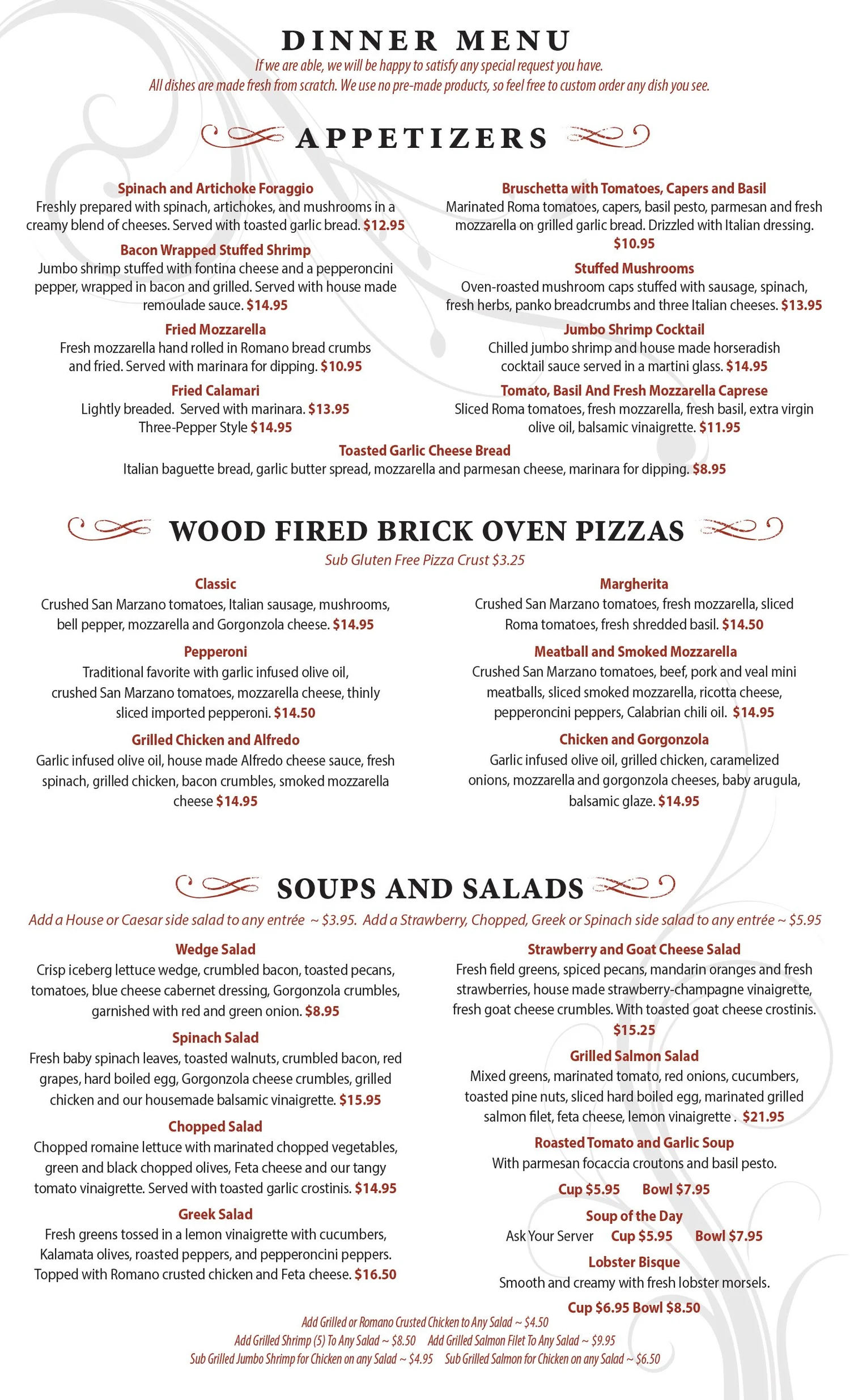 Dinner Menu — Italianni's Hurst