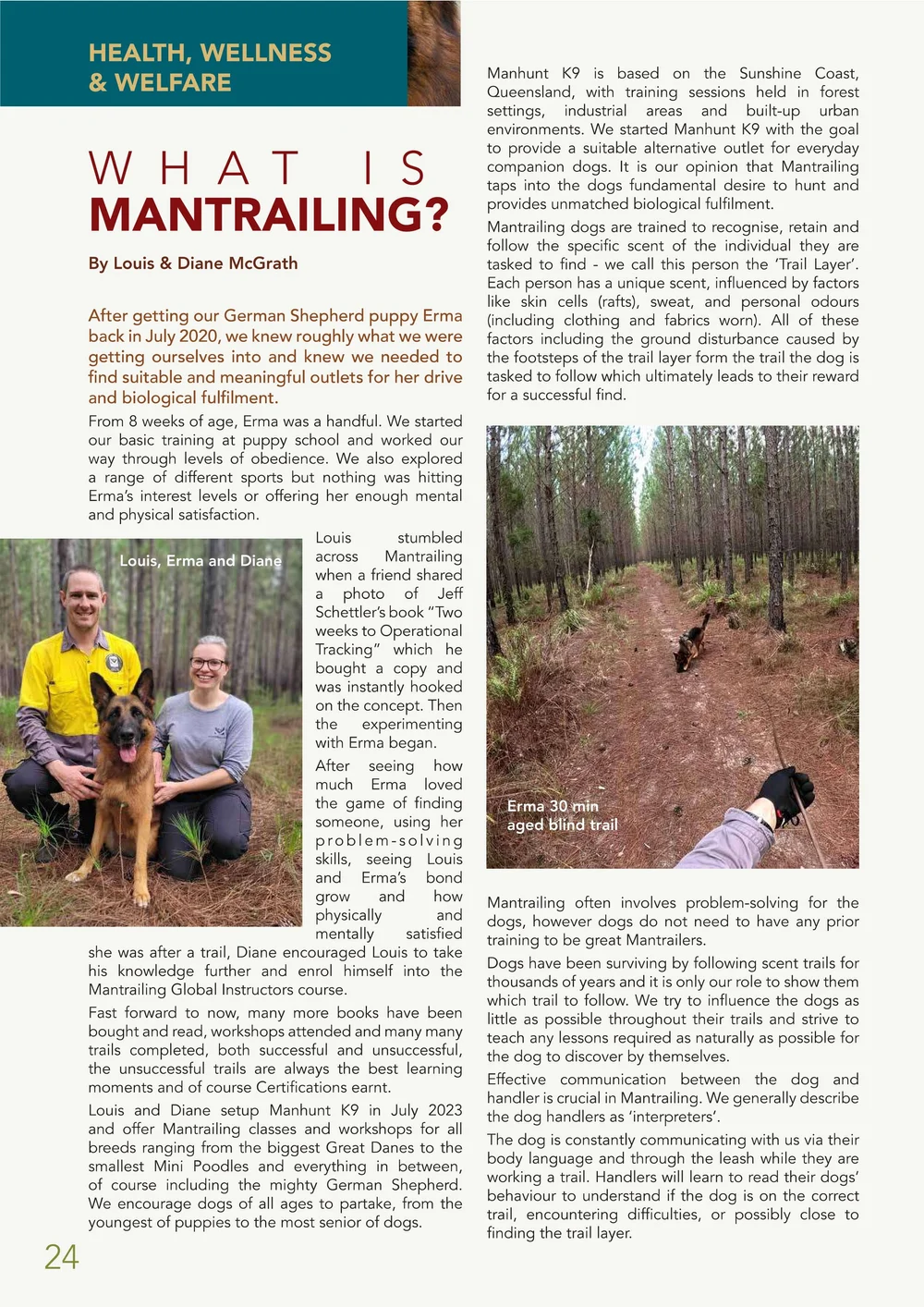 What is Mantrailing — Manhunt K9