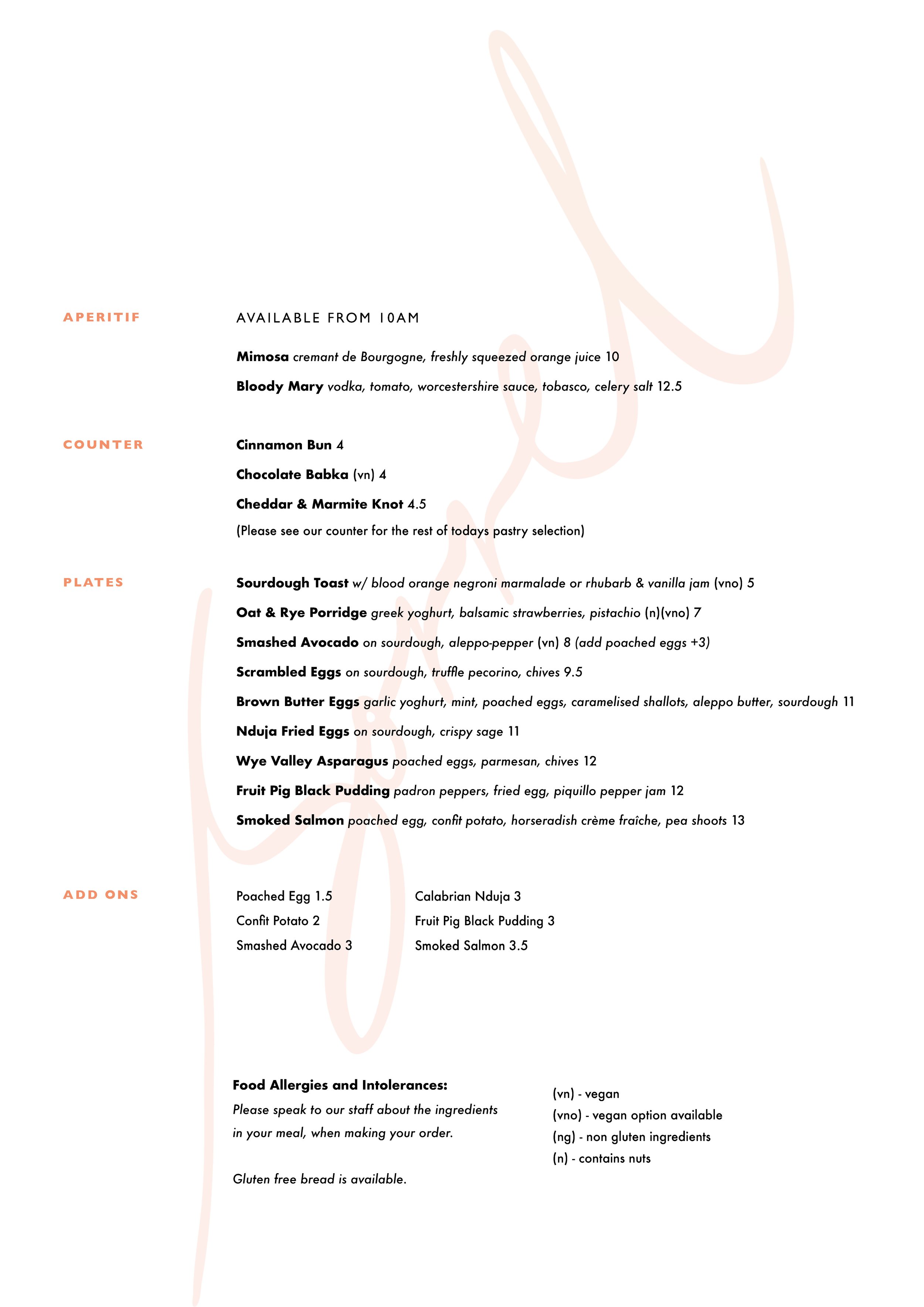 Menu — Sorrel Stores