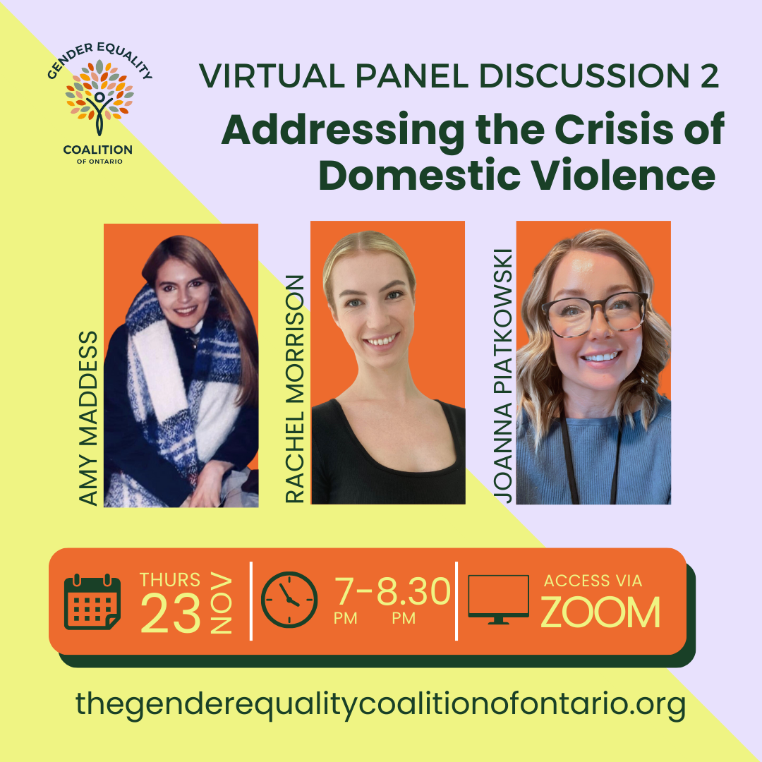 Domestic Violence Speaker Panel — The Gender Equality Coalition of Ontario