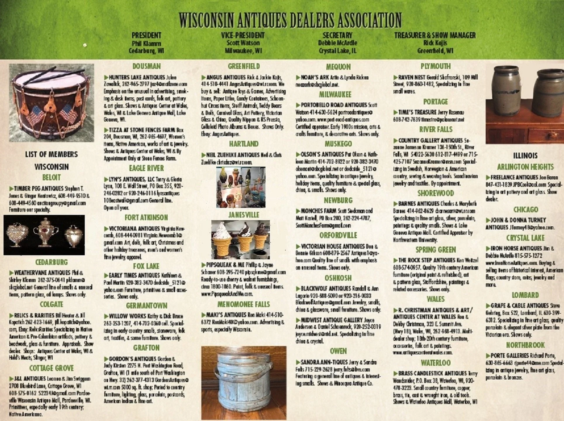Our Members — WISCONSIN ANTIQUES DEALERS ASSOCIATION SHOWS